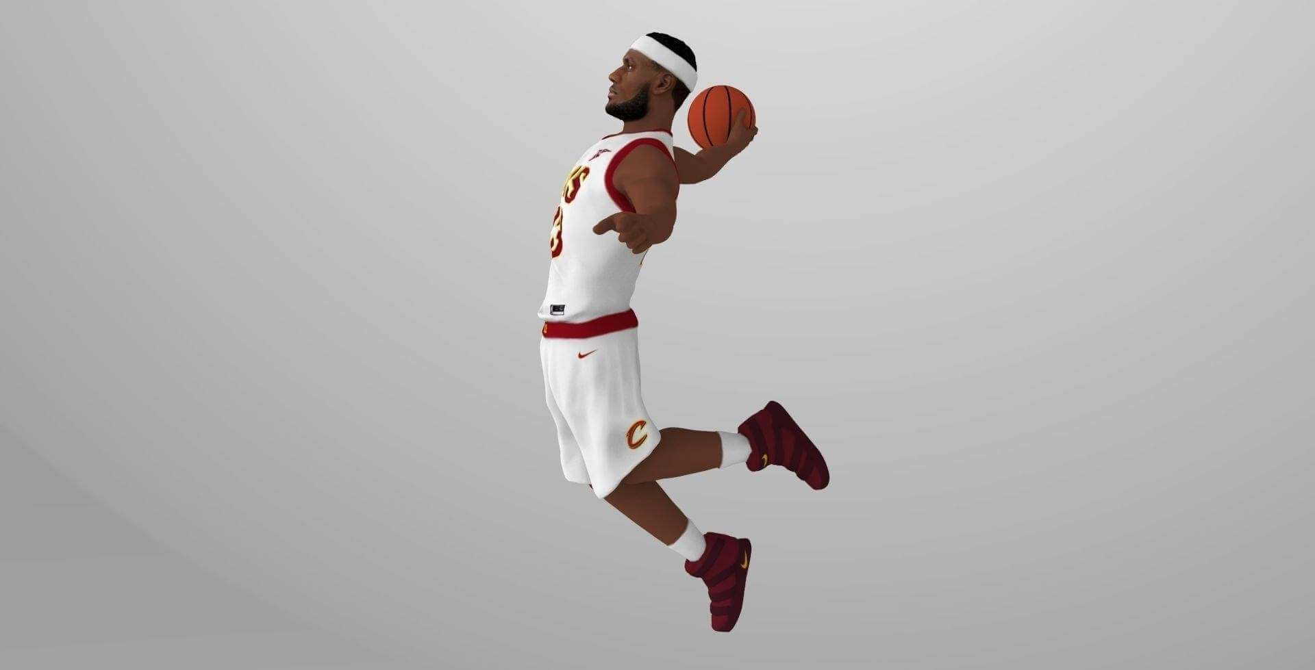 Lebron James (Full Color) - 3D Model by PrintedReality