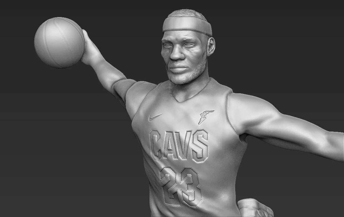 Lebron James (Full Color) - 3D Model by PrintedReality