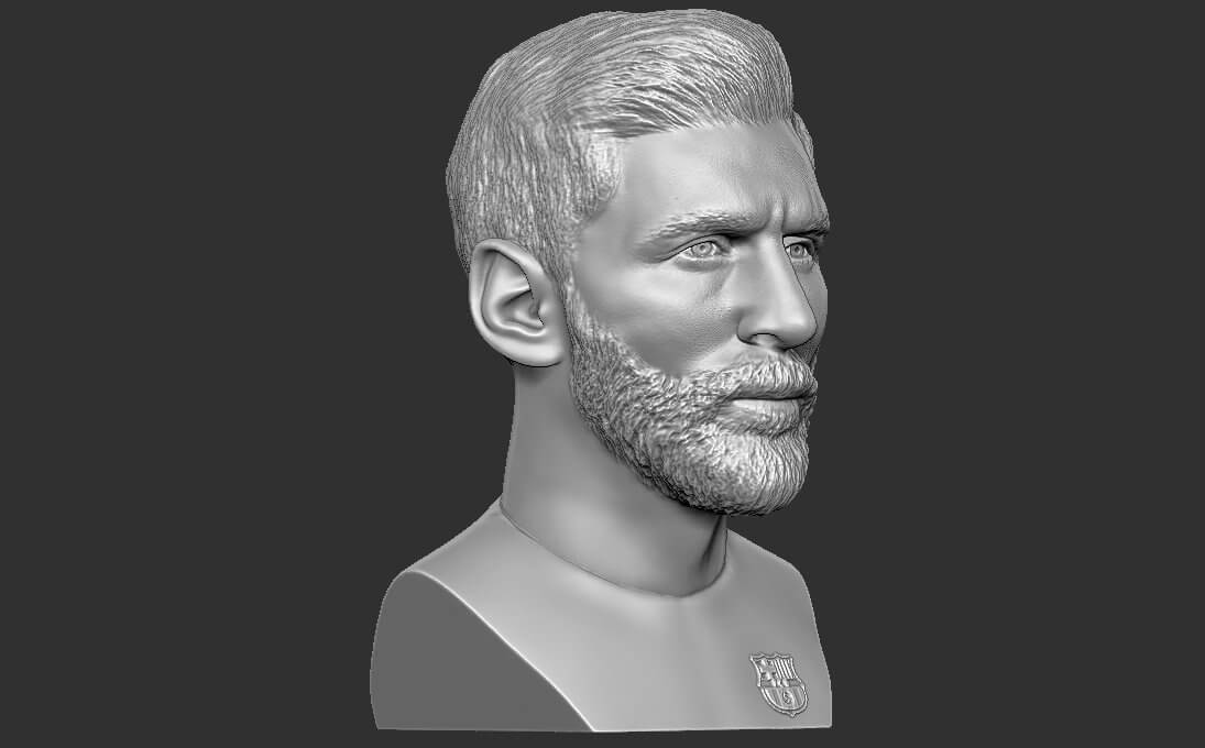 Leo Messi Bust - 3D Model by PrintedReality