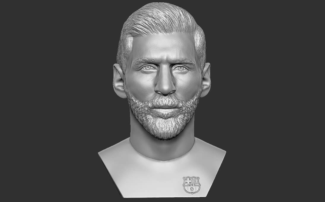Leo Messi Bust - 3D Model by PrintedReality