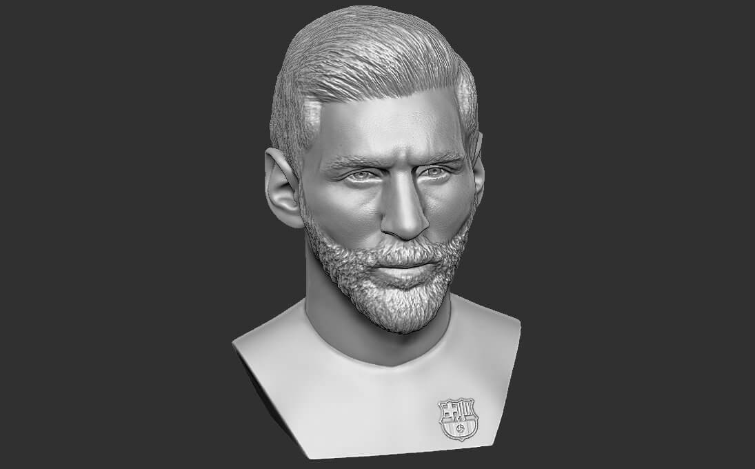 Leo Messi Bust - 3D Model by PrintedReality