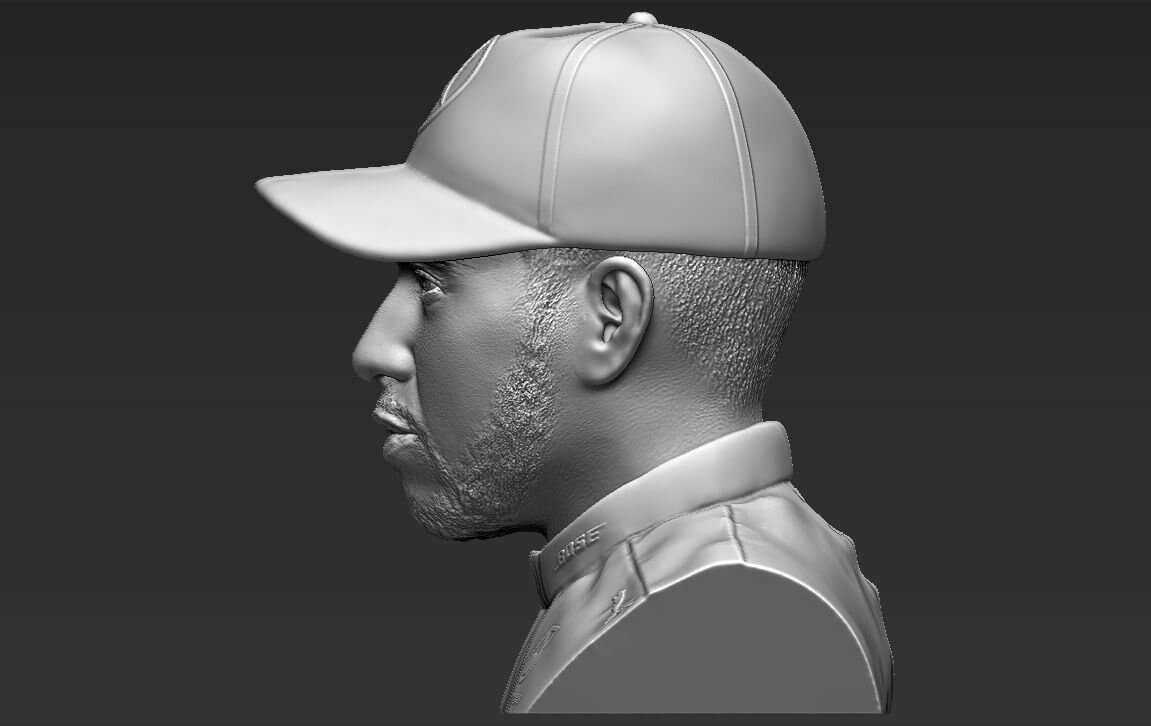 Lewis Hamilton Bust (Full Color) - 3D Model by PrintedReality