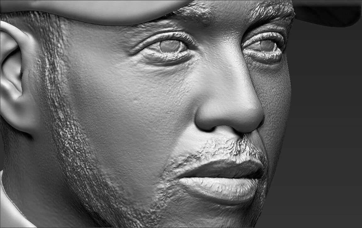 Lewis Hamilton Bust (Full Color) - 3D Model by PrintedReality