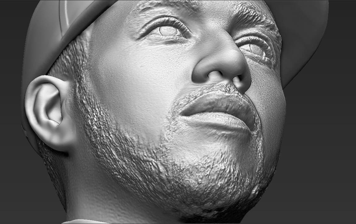 Lewis Hamilton Bust (Full Color) - 3D Model by PrintedReality