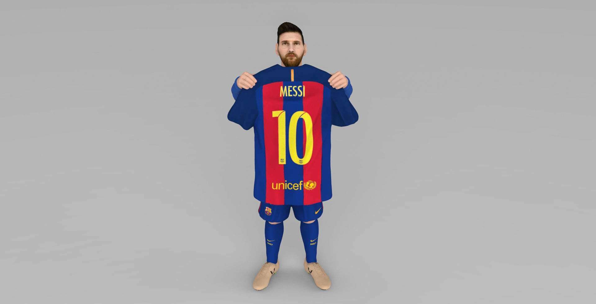 Lionel Messi Figurine (Full Color) - 3D Model by PrintedReality
