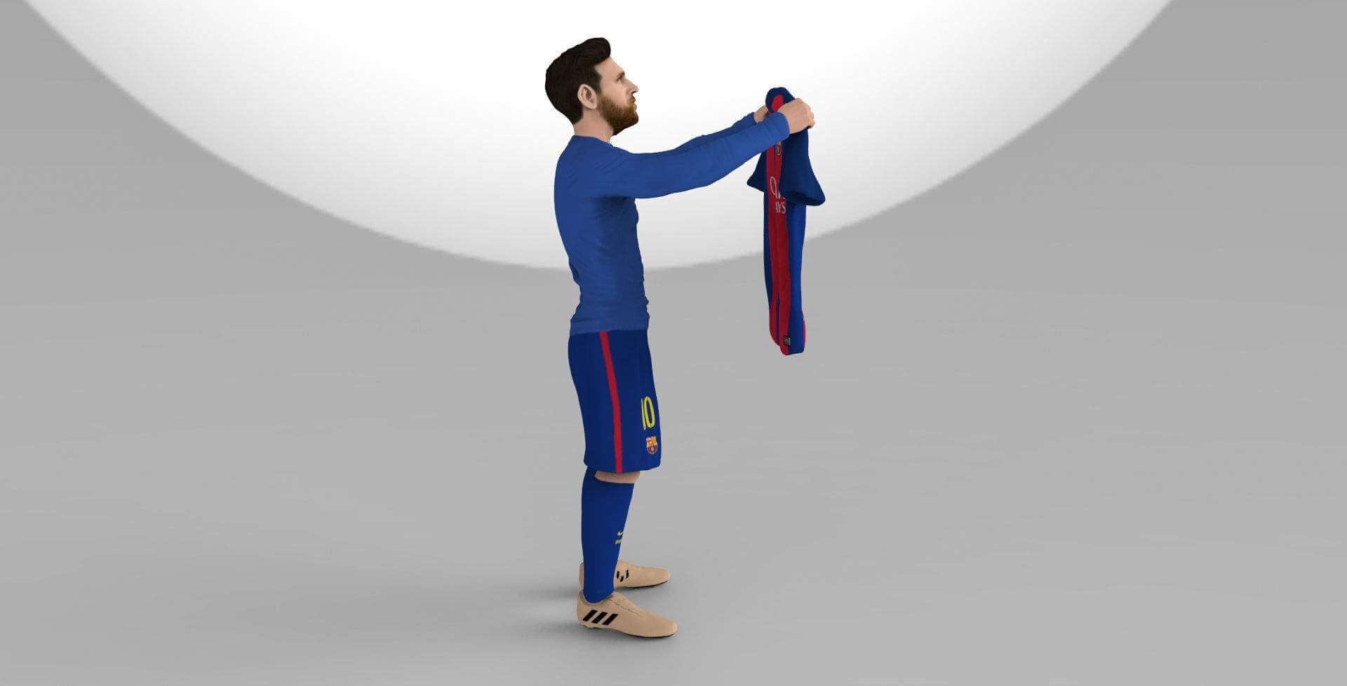 Lionel Messi Figurine (Full Color) - 3D Model by PrintedReality