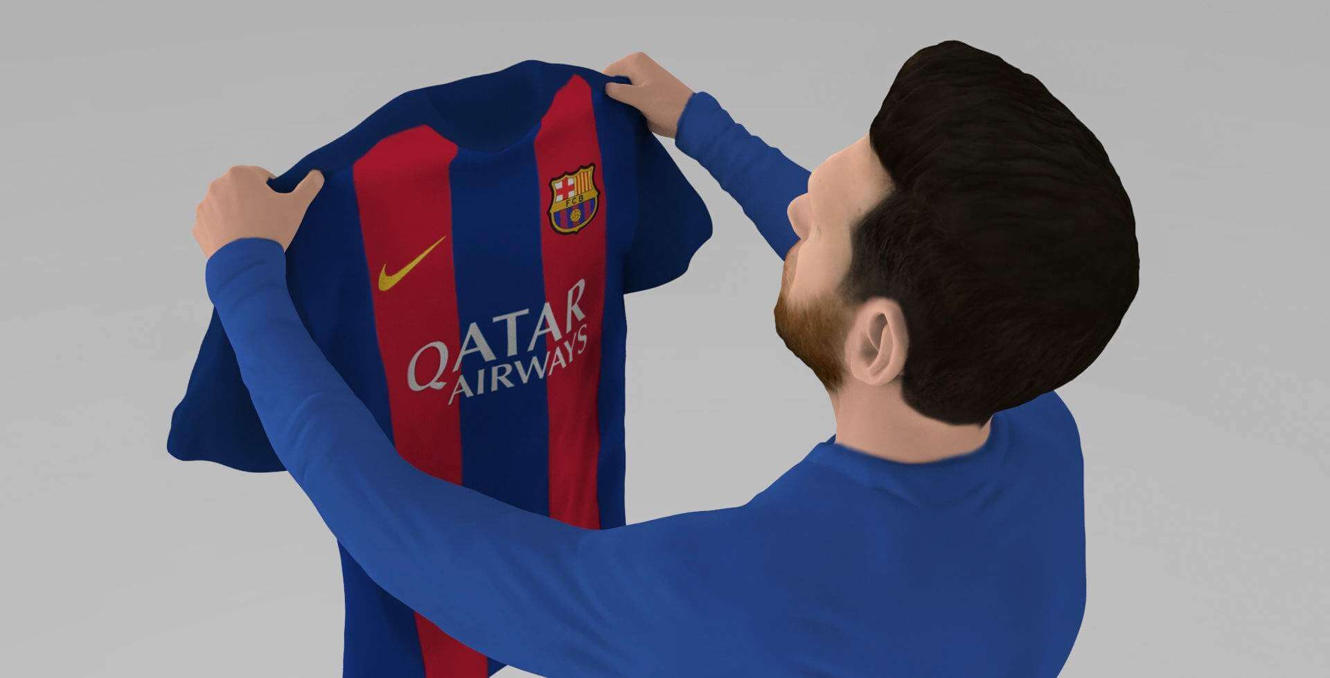 Lionel Messi Figurine (Full Color) - 3D Model by PrintedReality