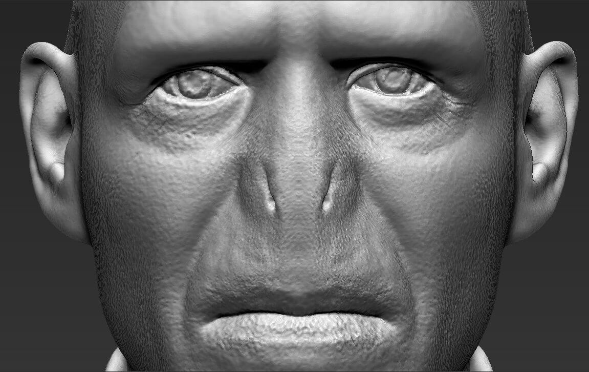 Lord Voldemort Bust (Full Color) - 3D Model by PrintedReality
