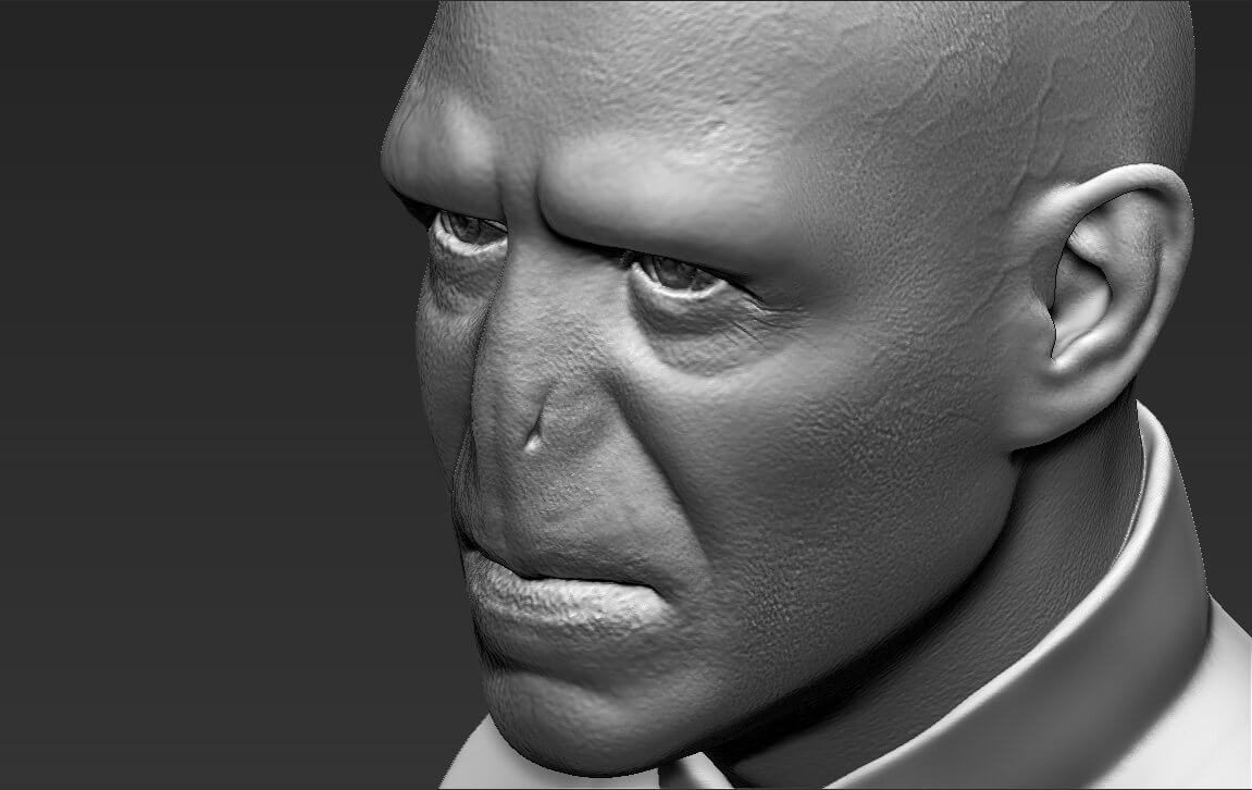 Lord Voldemort Bust (Full Color) - 3D Model by PrintedReality
