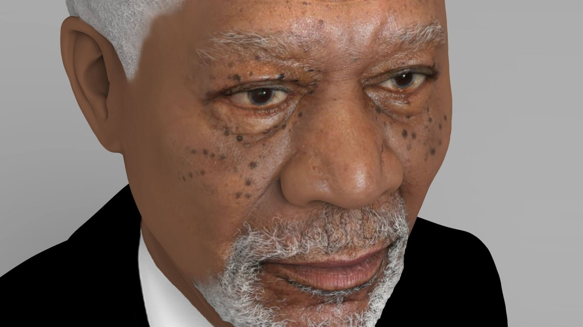 Morgan Freeman (Full Color) - 3D Model by PrintedReality
