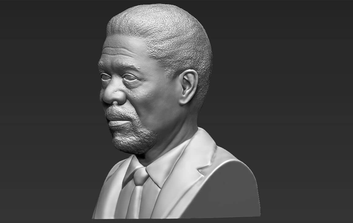 Morgan Freeman (Full Color) - 3D Model by PrintedReality