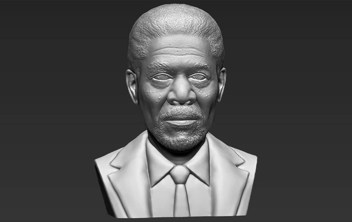 Morgan Freeman (Full Color) - 3D Model by PrintedReality