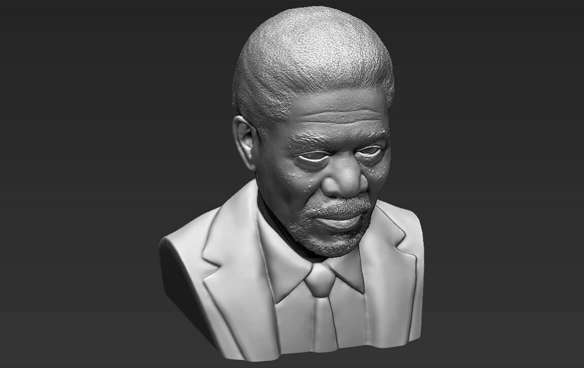 Morgan Freeman (Full Color) - 3D Model by PrintedReality