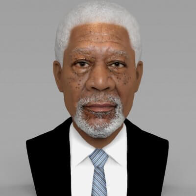 Morgan Freeman (Full Color) - 3D Model by PrintedReality