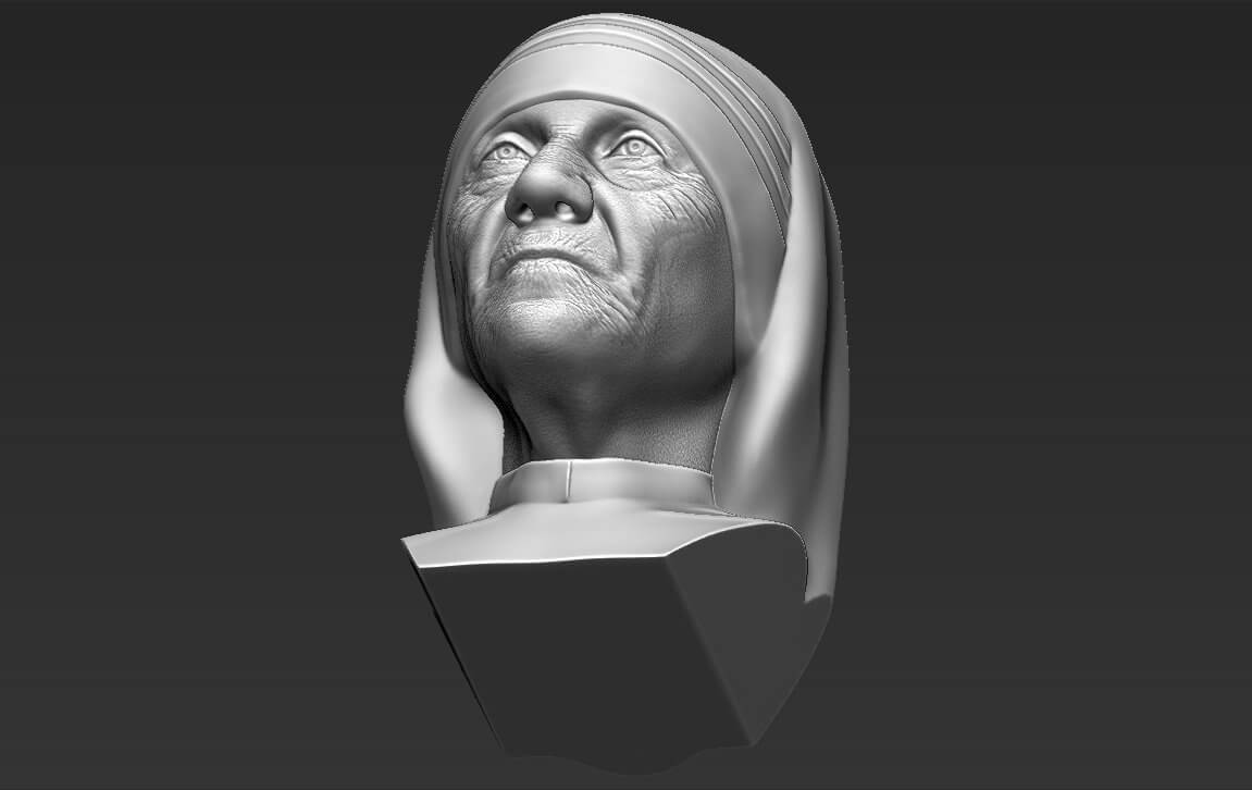 Mother Teresa Bust - 3D Model by PrintedReality