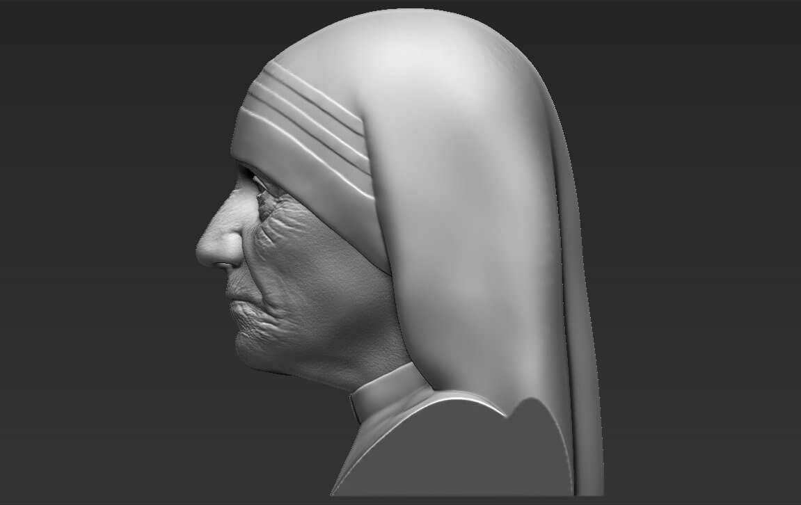 Mother Teresa Bust - 3D Model by PrintedReality