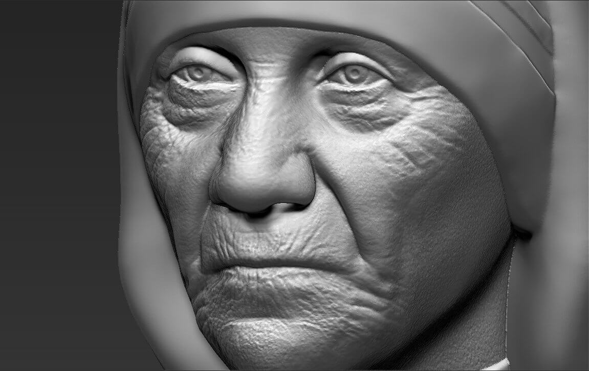 Mother Teresa Bust - 3D Model by PrintedReality