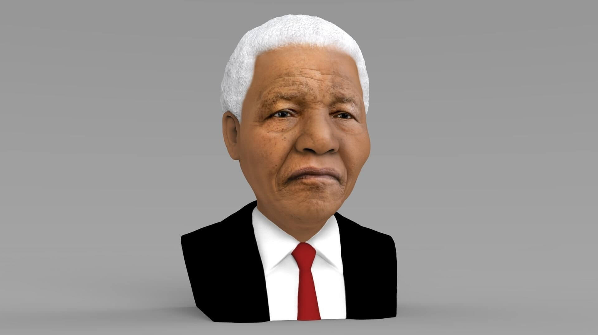 Nelson Mandela Bust (Full Color) - 3D Model by PrintedReality
