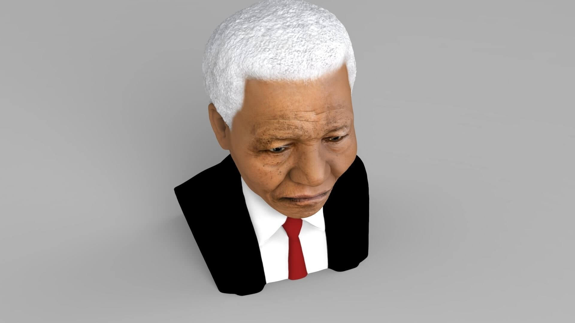 Nelson Mandela Bust (Full Color) - 3D Model by PrintedReality