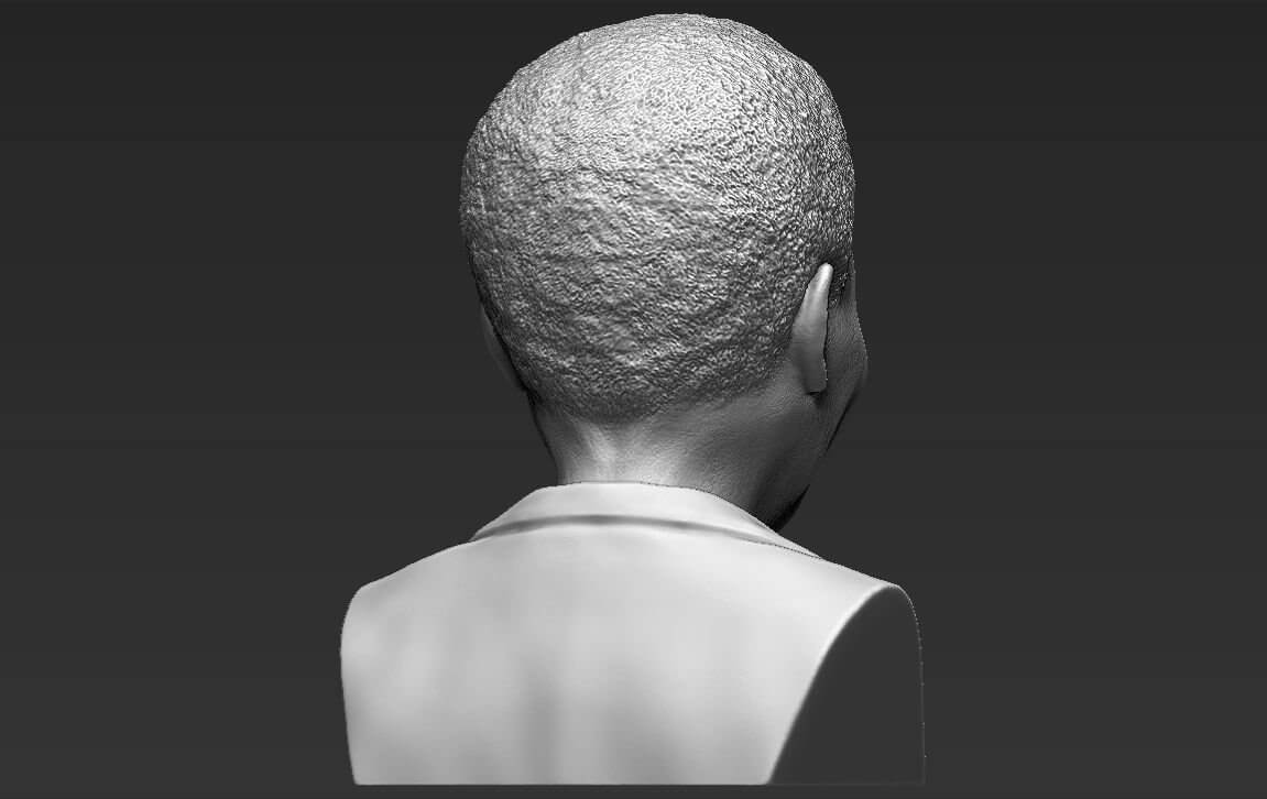 Nelson Mandela Bust (Full Color) - 3D Model by PrintedReality