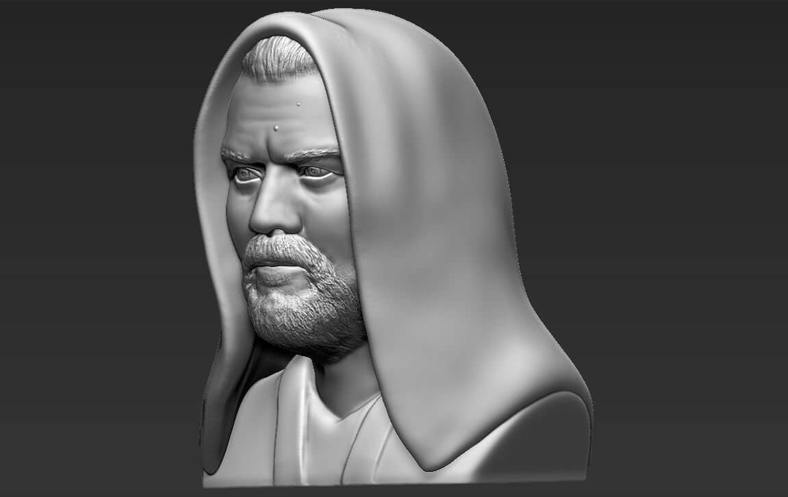 Obi Wan Kenobi Star Wars Bust - 3D Model by PrintedReality