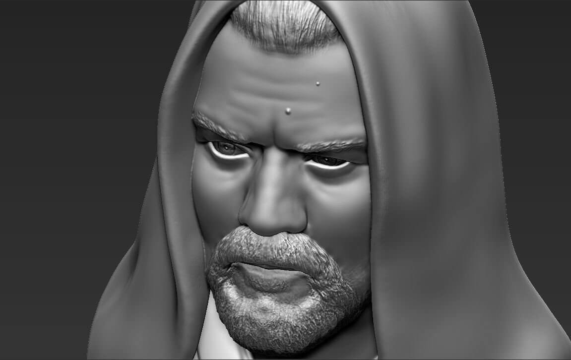 Obi Wan Kenobi Star Wars Bust - 3D Model by PrintedReality