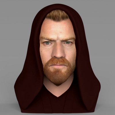 Obi Wan Kenobi Star Wars Bust - 3D Model by PrintedReality