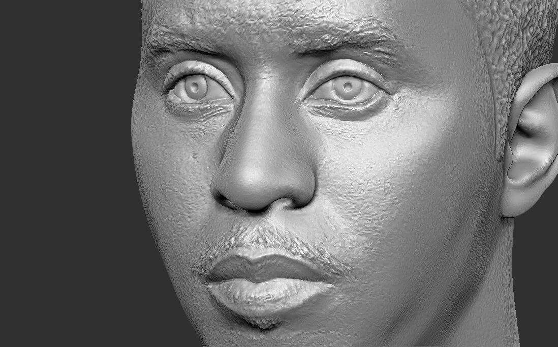 P Diddy Bust - 3D Model by PrintedReality
