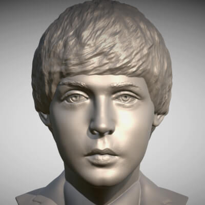 Paul McCartney Bust for 3D Printing by PrintedReality