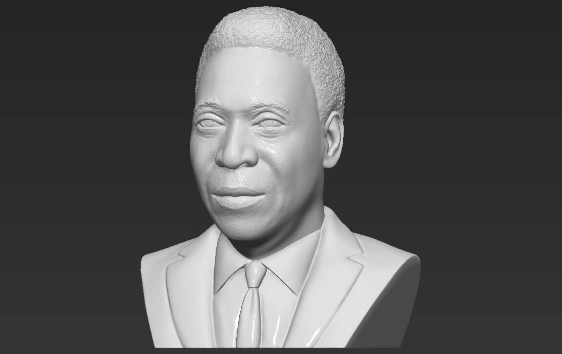 Pele Bust - 3D Model by PrintedReality