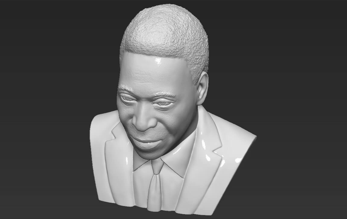 Pele Bust - 3D Model by PrintedReality