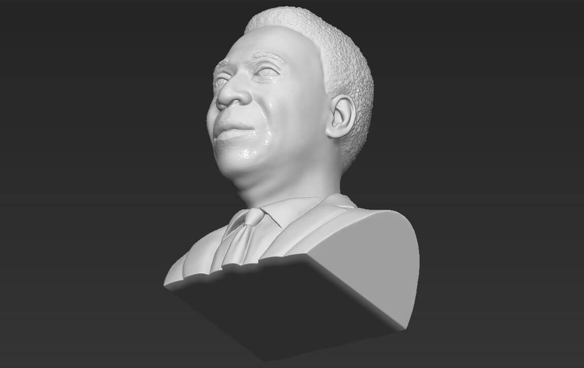 Pele Bust - 3D Model by PrintedReality