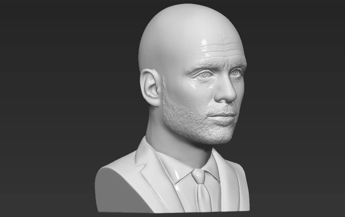 Pep Guardiola Bust - 3D Model by PrintedReality