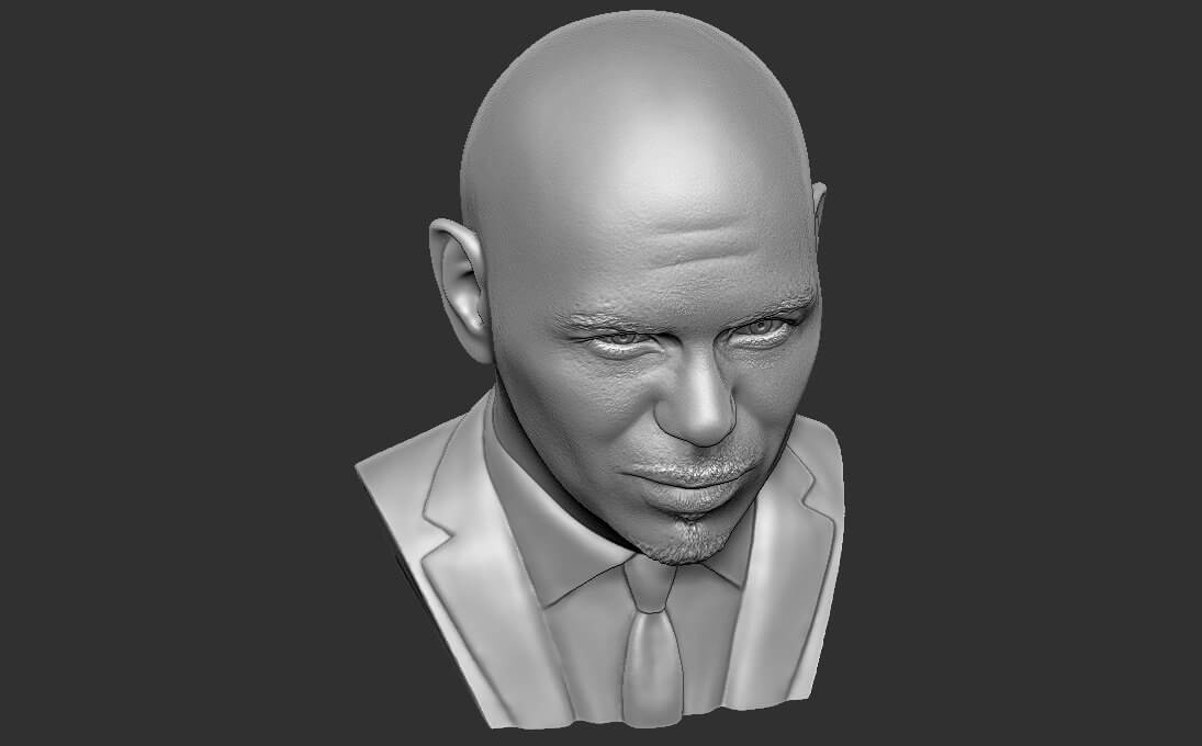 Pitbull Bust - 3D Model by PrintedReality