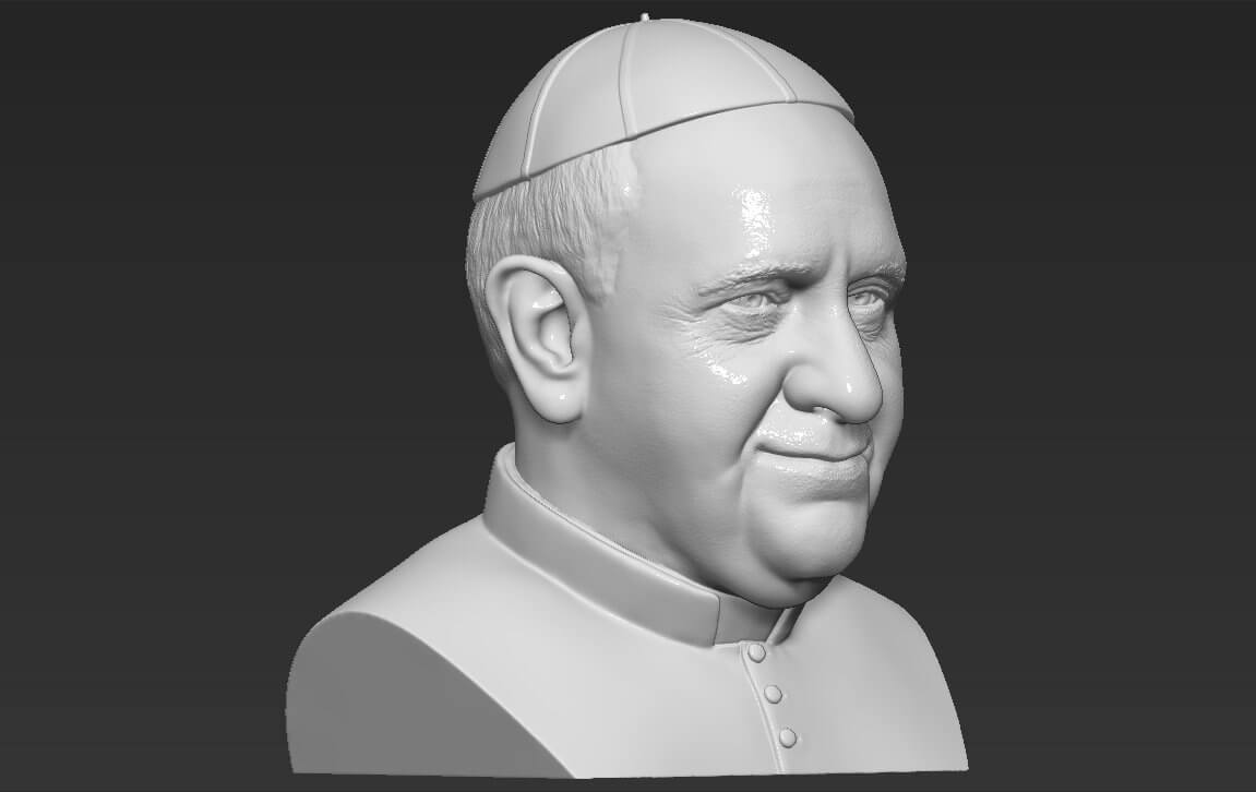Pope Francis Bust - 3D Model by PrintedReality