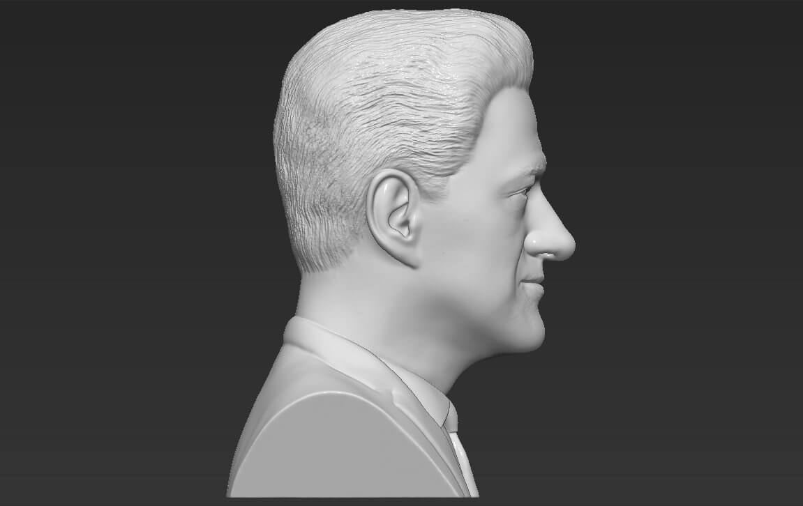 President Bill Clinton Bust - 3D Model by PrintedReality