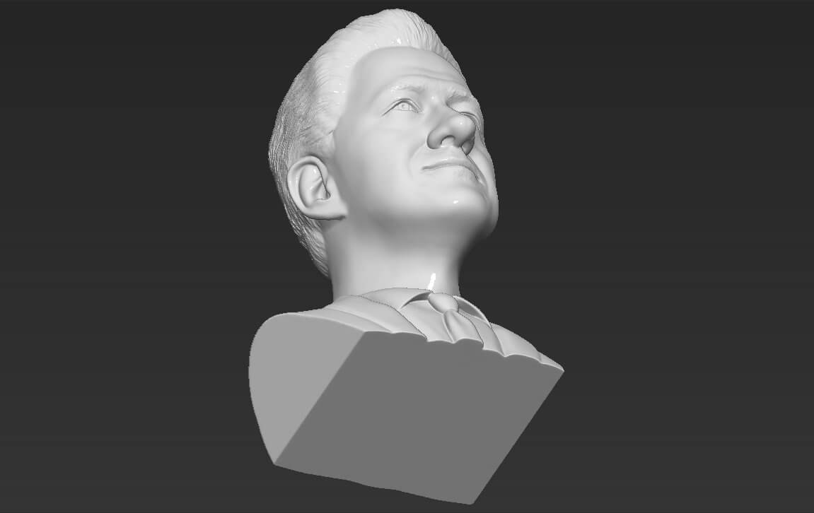 President Bill Clinton Bust - 3D Model by PrintedReality