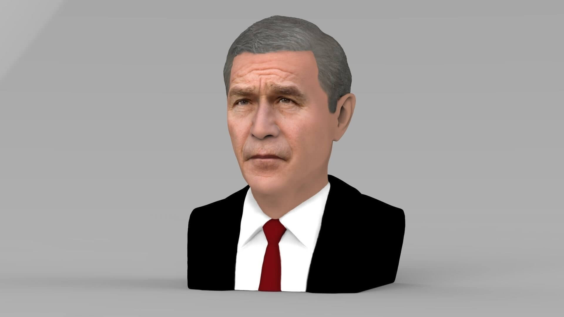President George W Bush Bust (Full Color) - 3D Model by PrintedReality