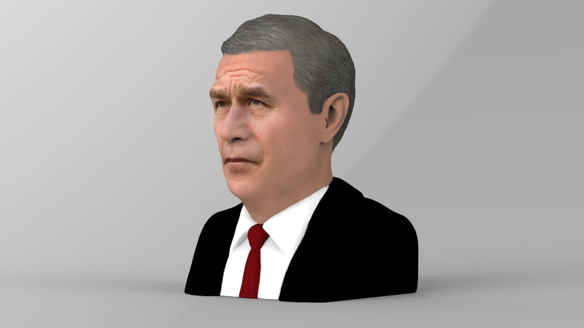 President George W Bush Bust (Full Color) - 3D Model by PrintedReality