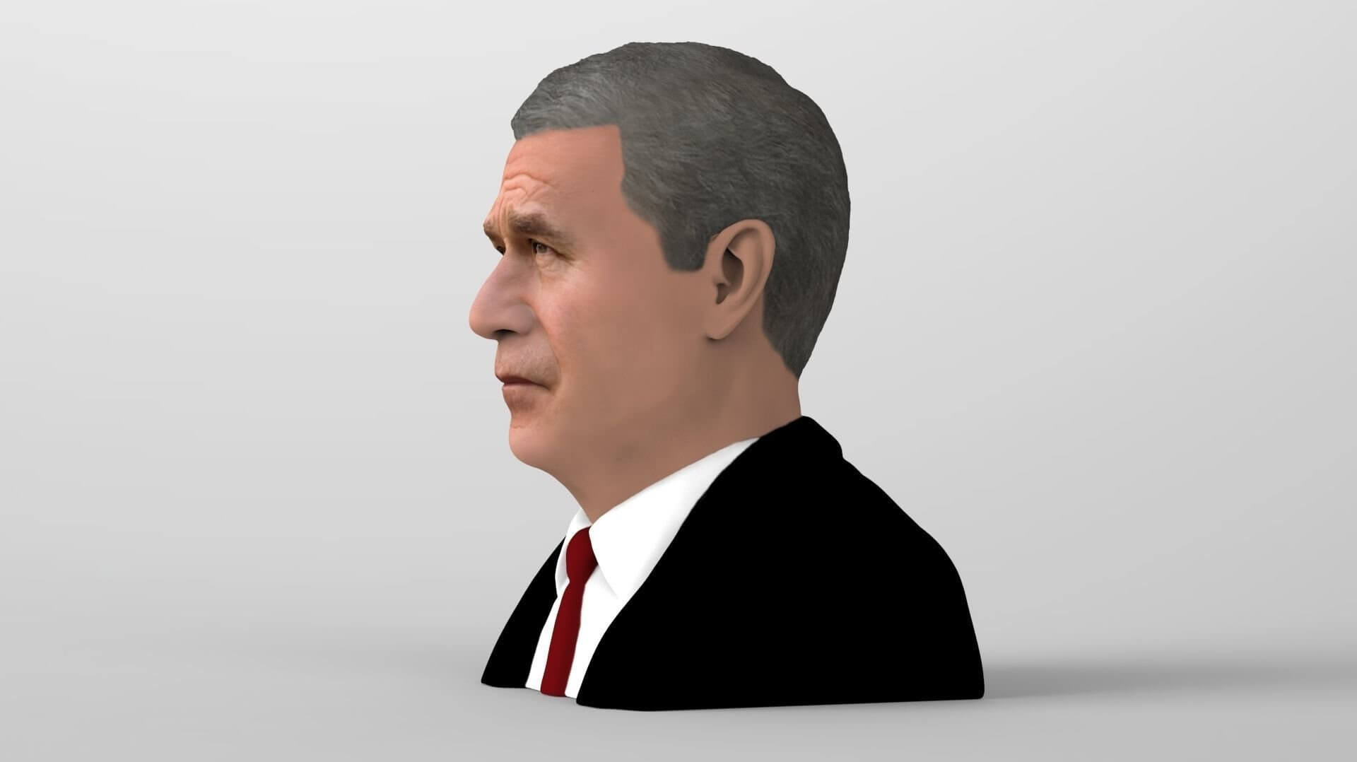 President George W Bush Bust (Full Color) - 3D Model by PrintedReality