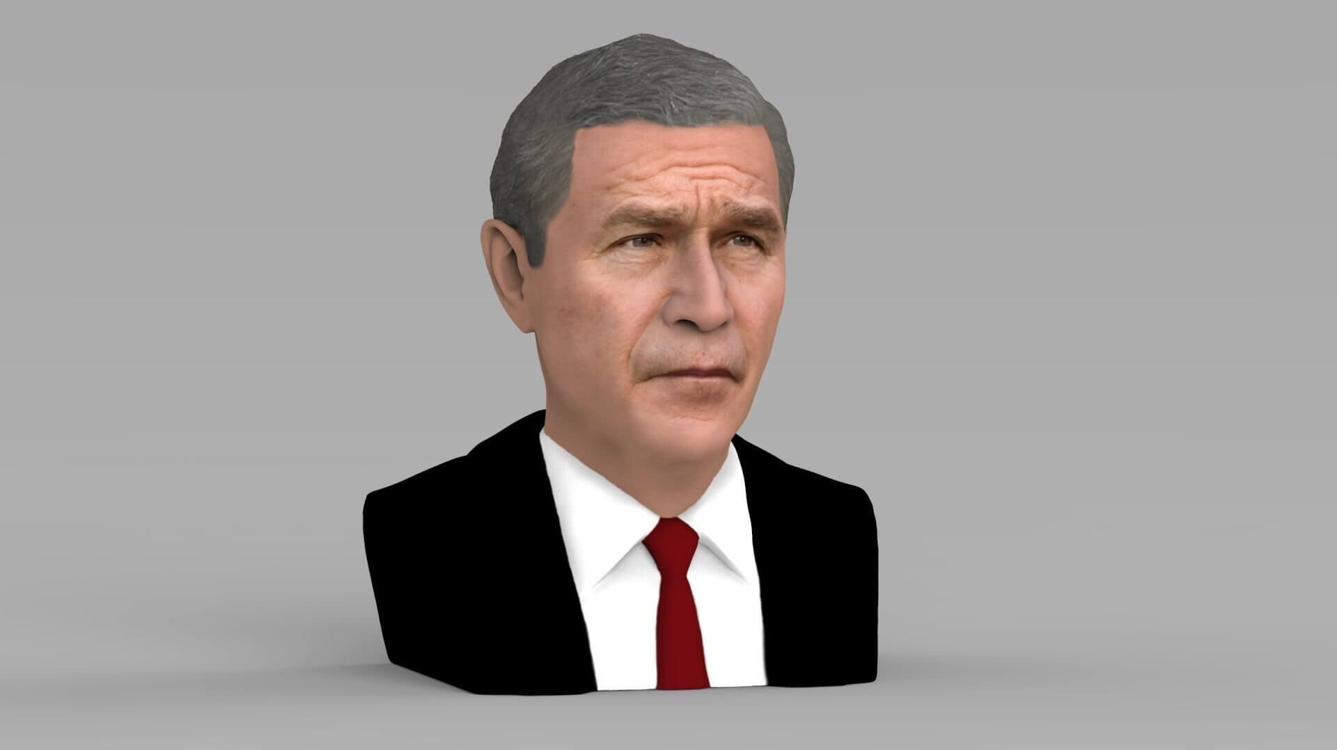 President George W Bush Bust (Full Color) - 3D Model by PrintedReality