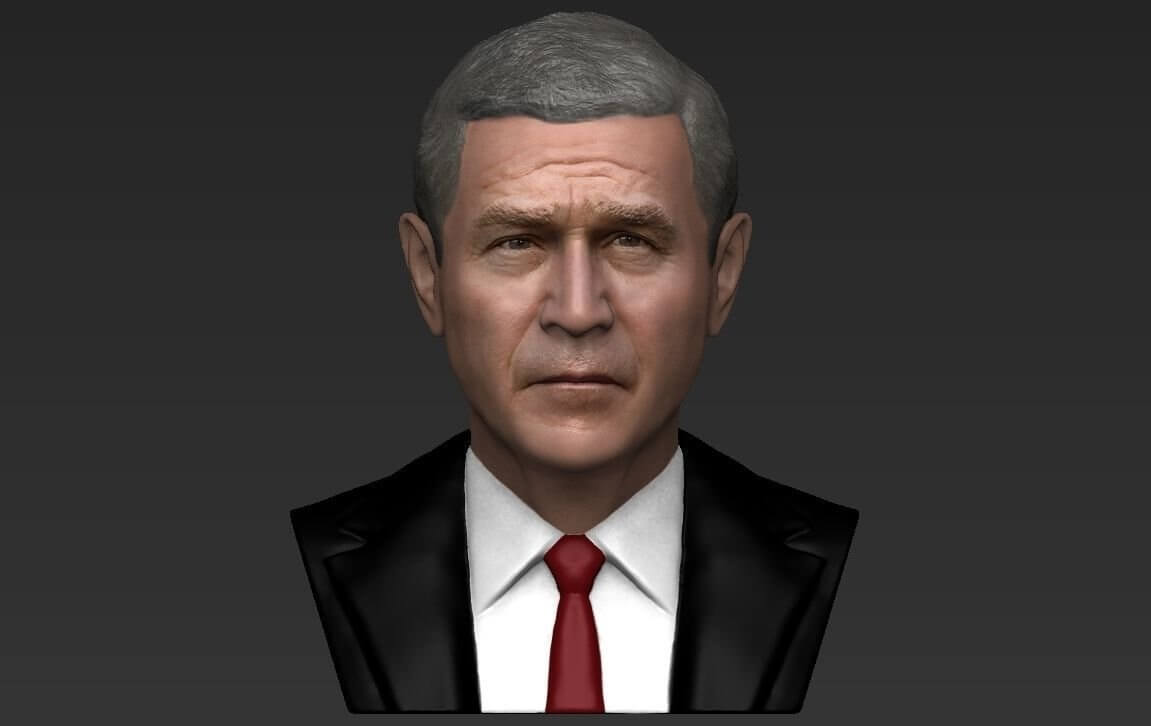 President George W Bush Bust (Full Color) - 3D Model by PrintedReality