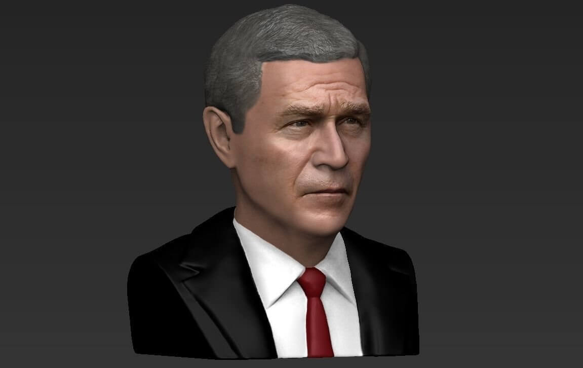 President George W Bush Bust (Full Color) - 3D Model by PrintedReality