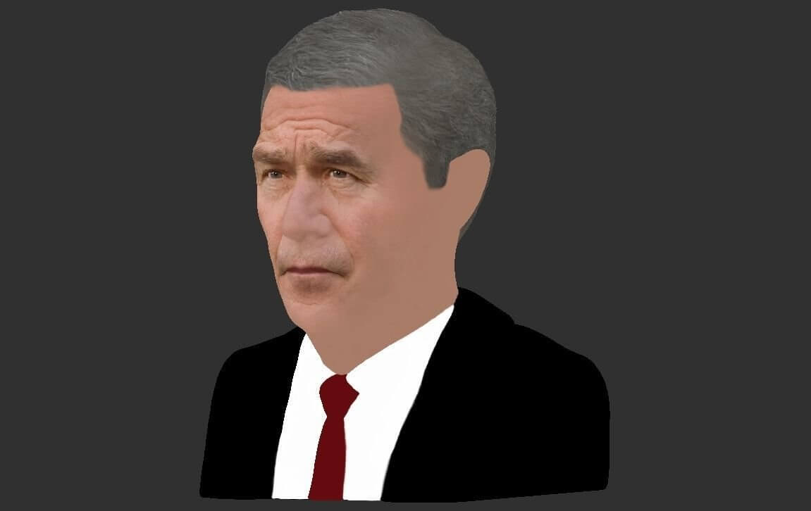 President George W Bush Bust (Full Color) - 3D Model by PrintedReality
