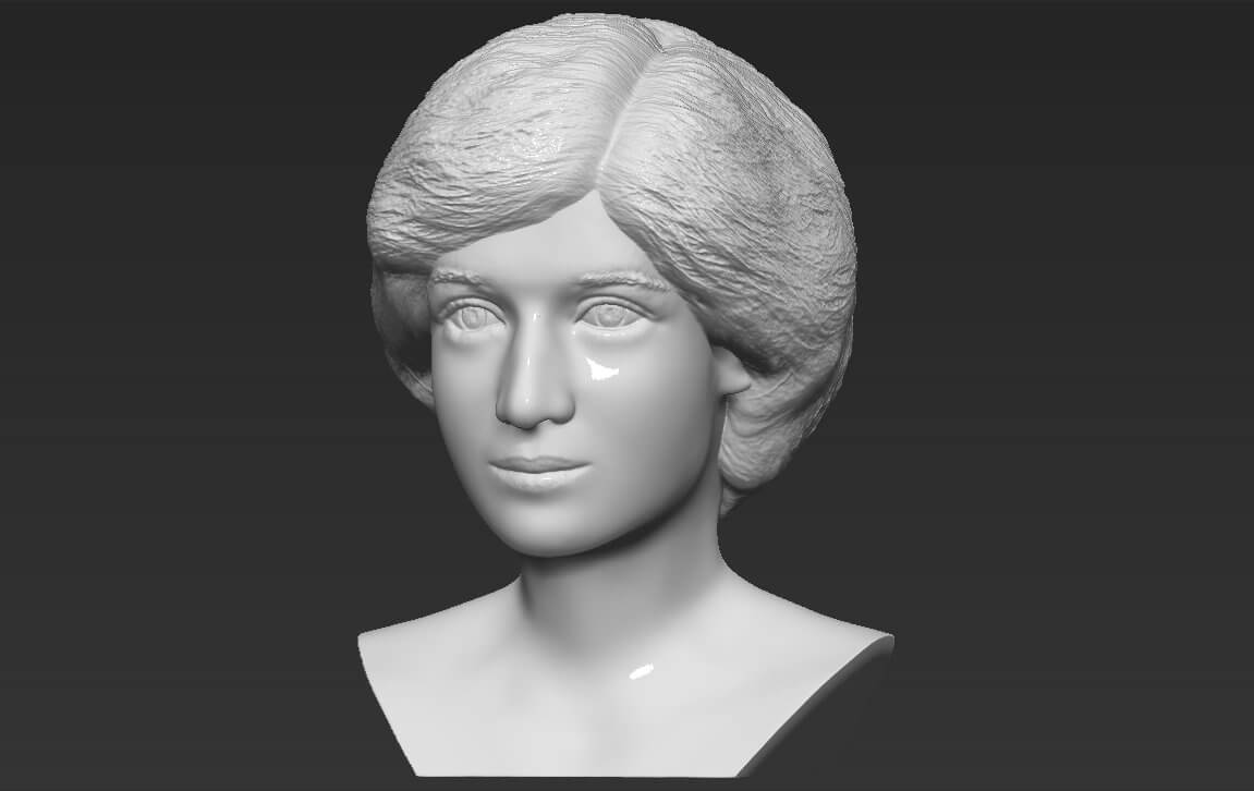 Princess Diana Bust - 3D Model by PrintedReality