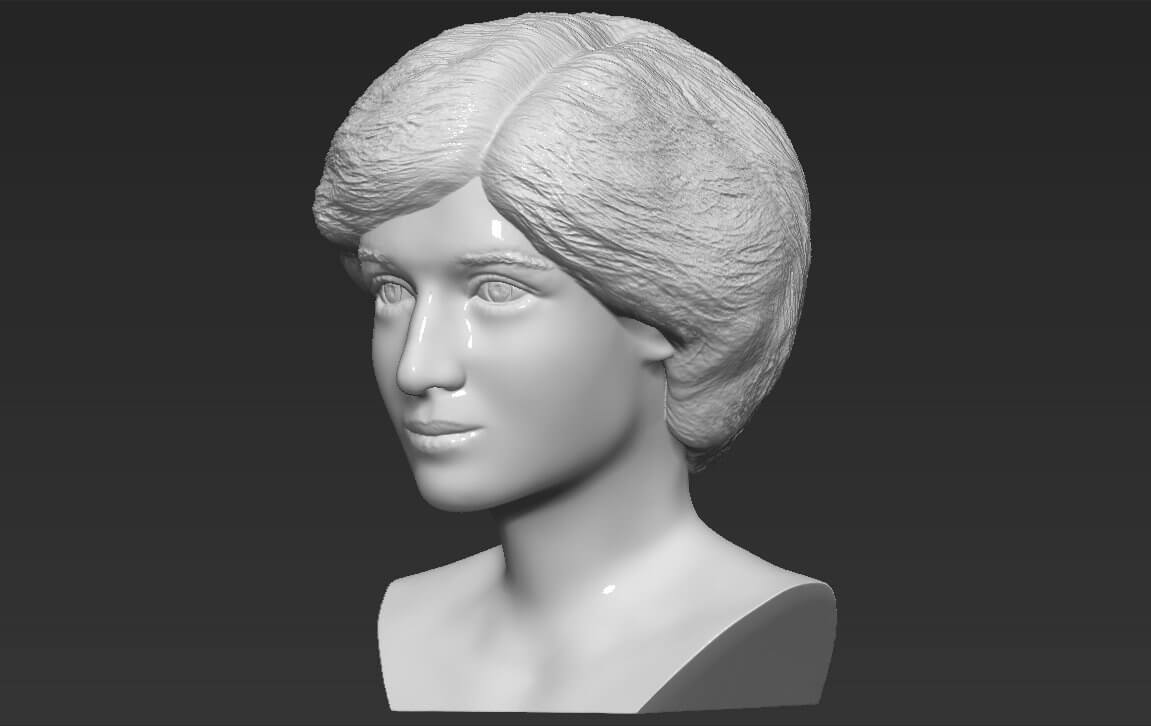 Princess Diana Bust - 3D Model by PrintedReality