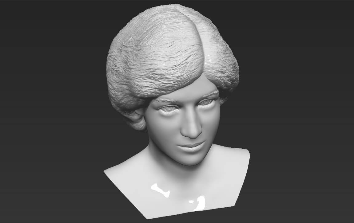 Princess Diana Bust - 3D Model by PrintedReality