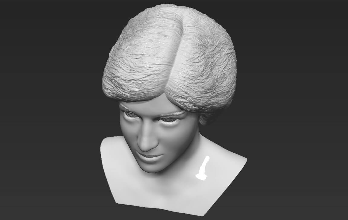 Princess Diana Bust - 3D Model by PrintedReality
