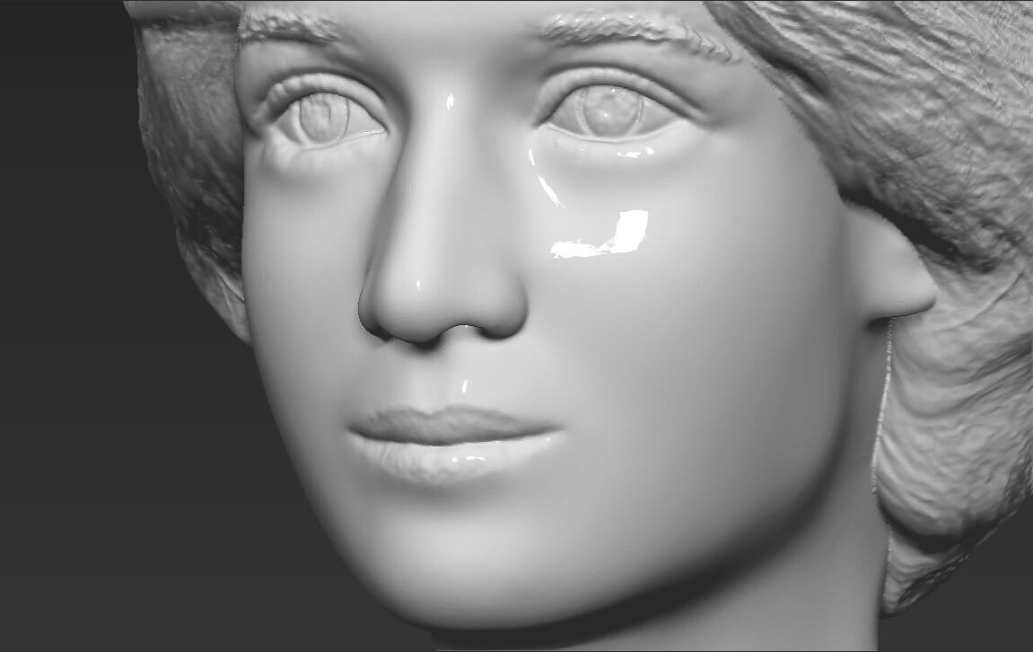 Princess Diana Bust - 3D Model by PrintedReality
