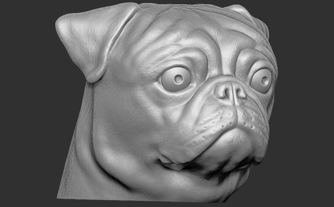Pug Head - 3D Model by PrintedReality